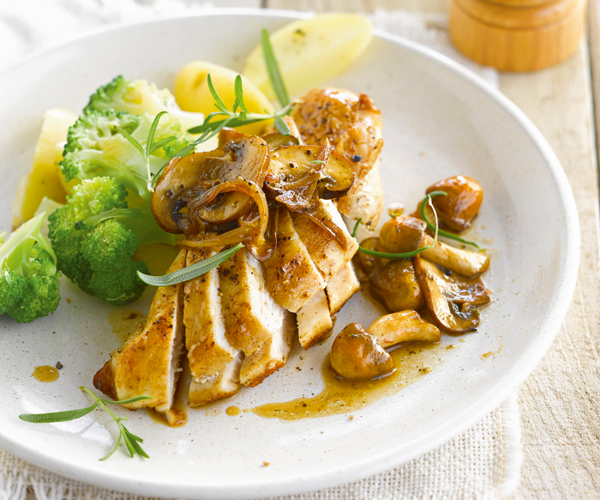 Easy recipe: Chicken with mushrooms and rosemary sauce