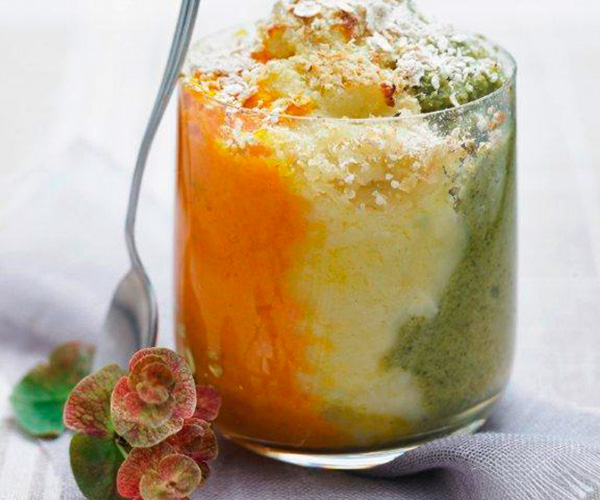 Trio of mashed vegetables