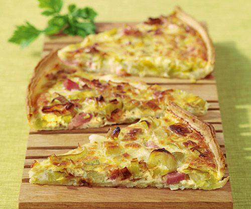 French recipe: Bacon and leek flamiche
