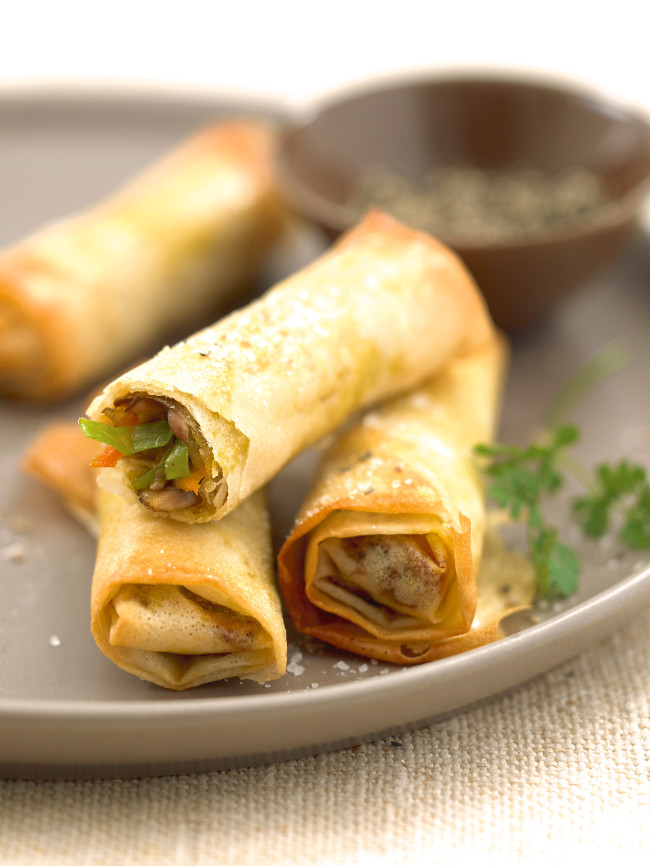 Asian recipe: Mushroom spring rolls