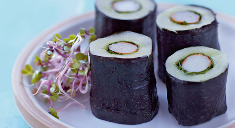 Asian recipe: Cucumber and crabstick maki