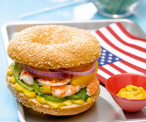 Easy recipe: Shrimp and mustard bagel